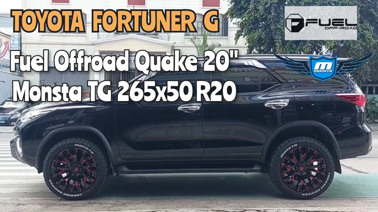 Fuel Quake 20" wrapped with Monsta TG 265x50 R20 on this Toyota ...