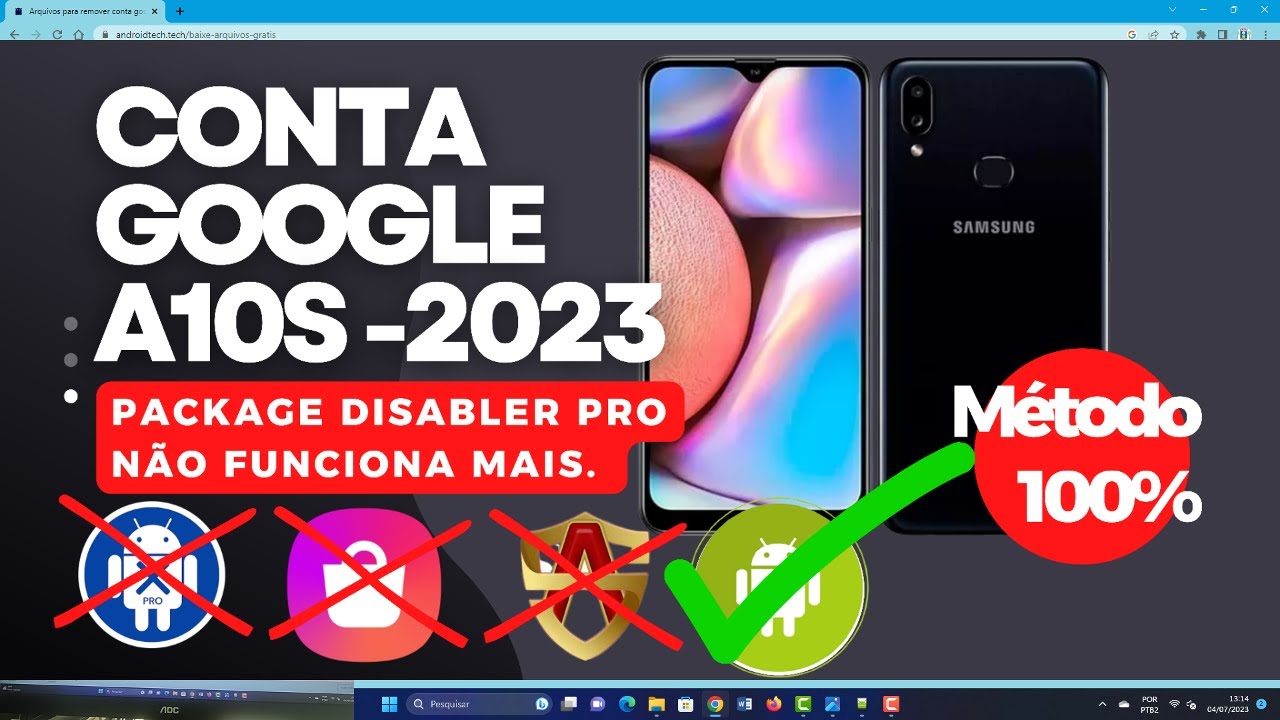 Remover conta Google Samsung A10S, Android 11 Binário 6, quando o ...
