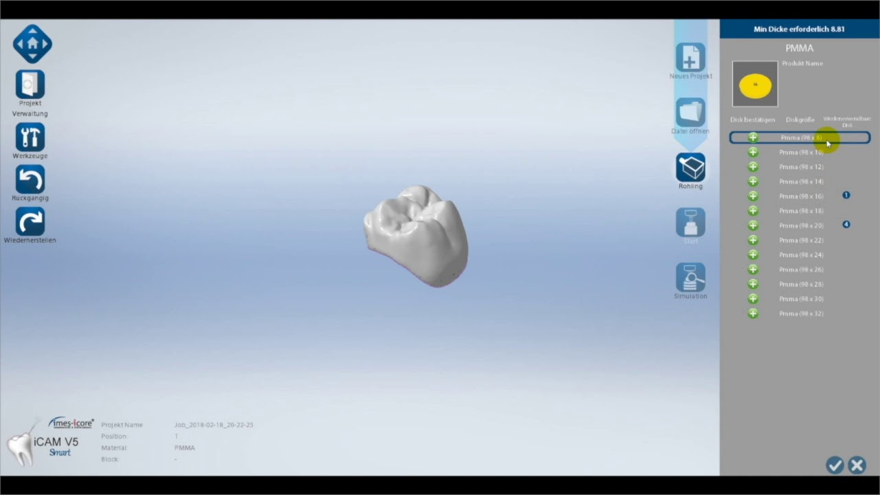 iCAM V5 Smart - Neue Rohlinghöhe in der Konfiguration anlegen - YouTube