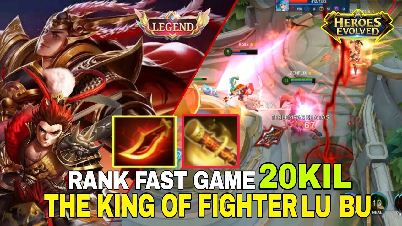 GAME PLAY LU BU PUSH RANK MMR HEROES EVOLVED HERO PALING OP SESAON INI ...