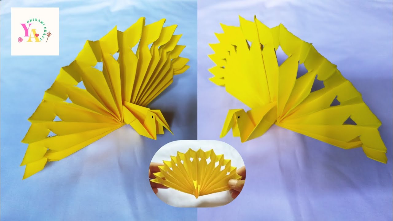 Cara membuat origami burung merak | Tutorial origami burung merak ...