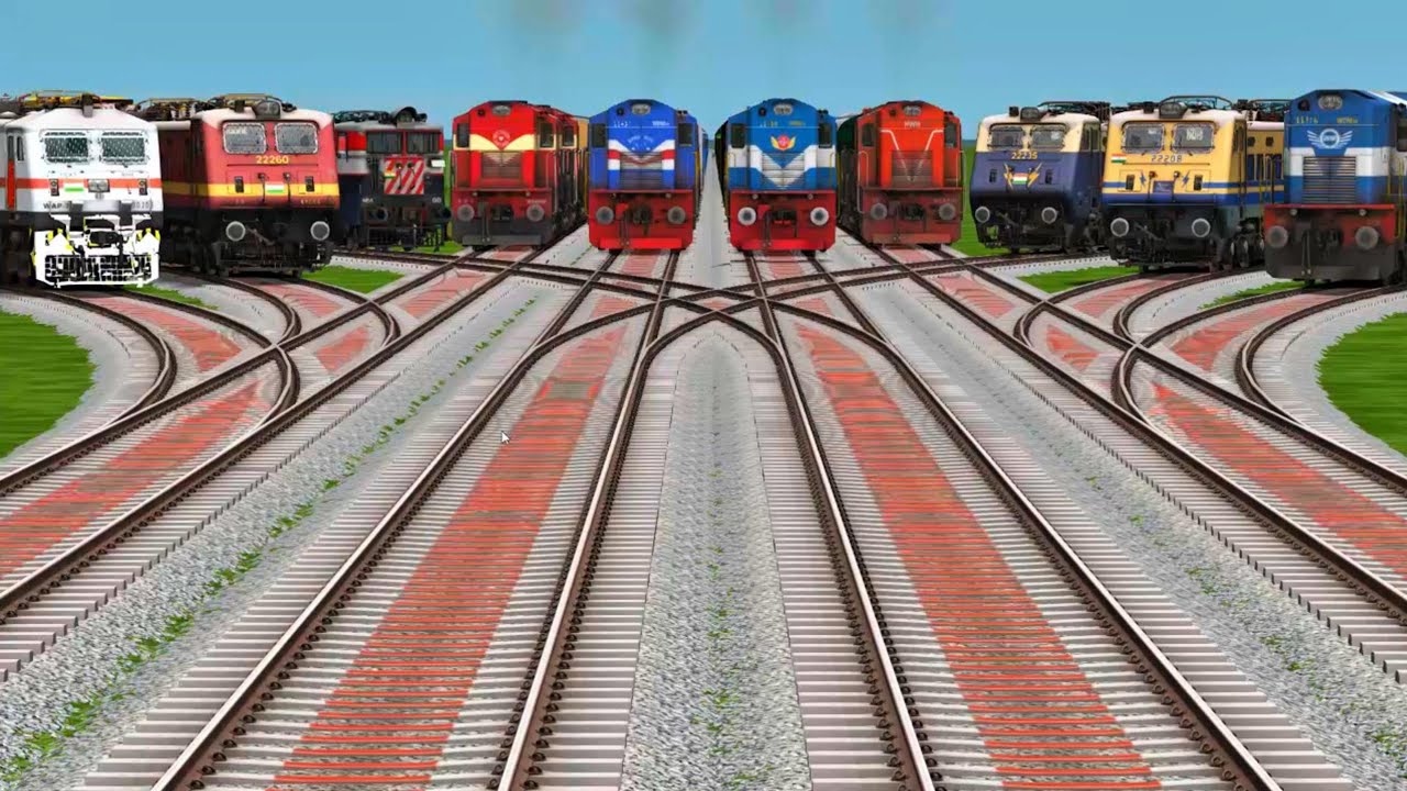 10 Trains Hight Speed Crossing| BUMPY RAILROAD TRACKS |trainsimulator ...
