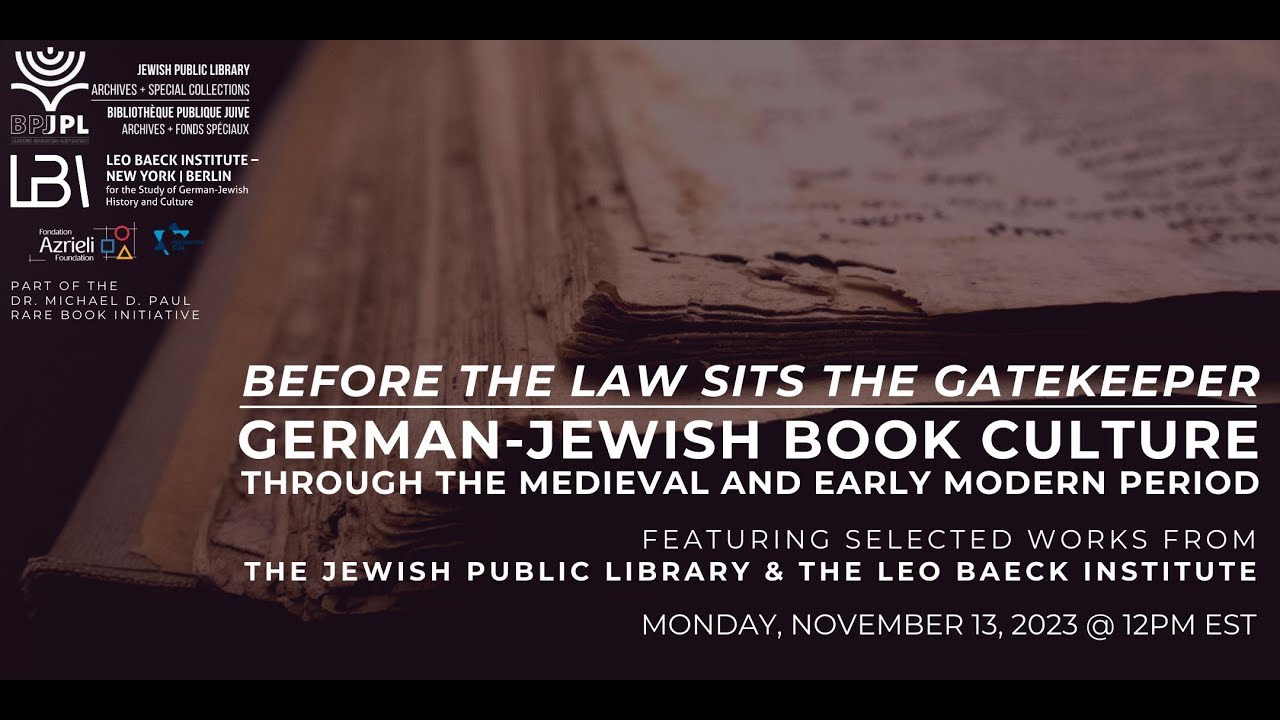 Before the Law Sits the Gatekeeper: German-Jewish book culture ...