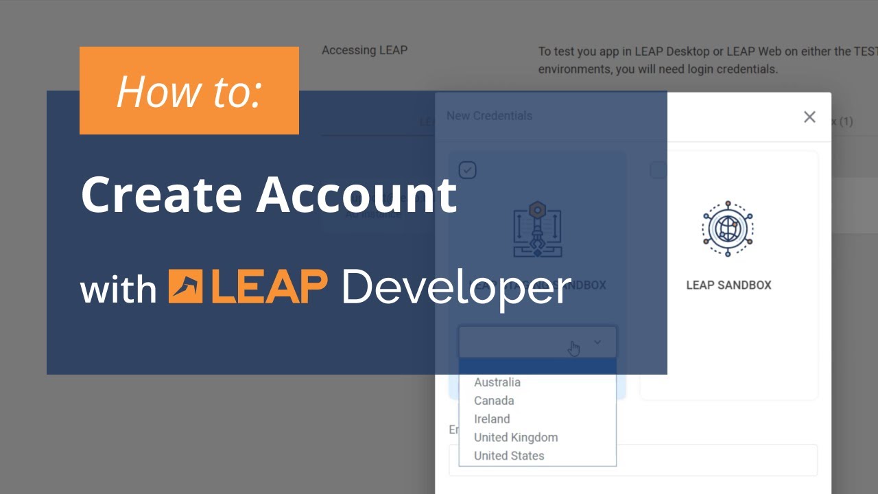 How to create a LEAP account | LEAP Developer - YouTube