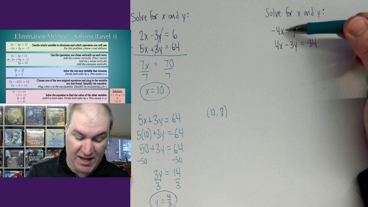 55b - Solving Using Elimination Method (Level 1) - YouTube