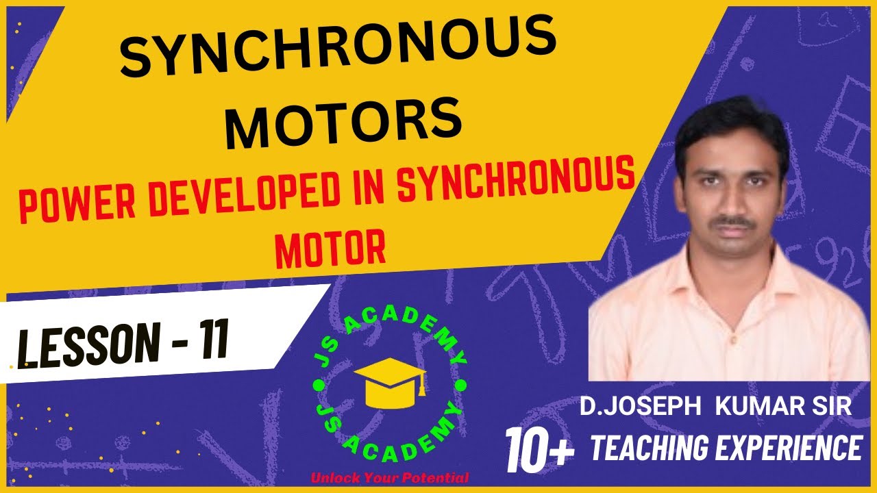 CLASS-11: POWER DEVELOPED IN SYNCHRONOUS MOTORS IN TELUGU - YouTube