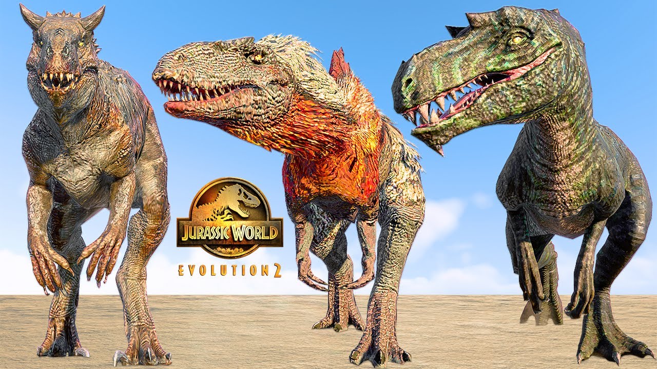 Indotaurus, Albertospinus, Spinotahraptor 🦖 Jurassic World Evolution 2 ...