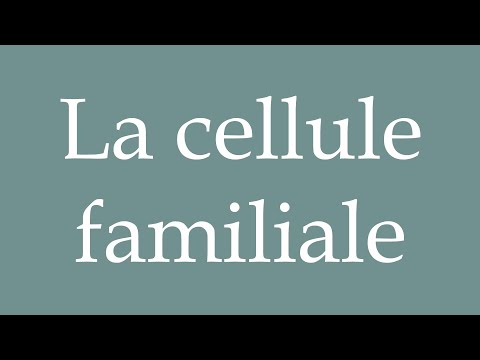 How to Pronounce ''La cellule familiale'' (The family unit) Correctly in French