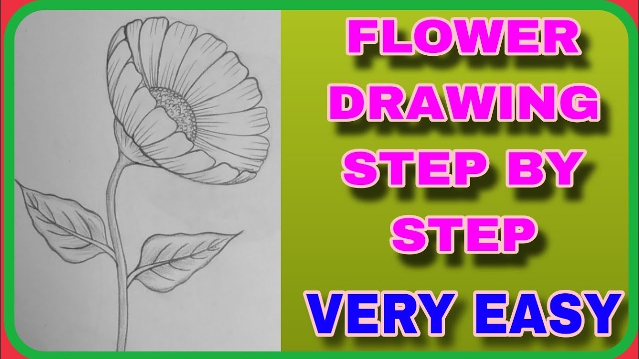 Flower drawing easy || how to draw a beautiful flower step by step ...