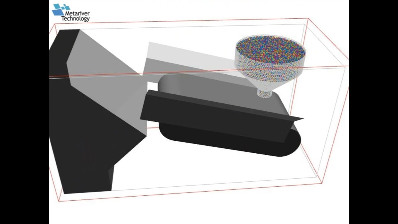 samadii/DEM: Conveyor system simulation (CUDA) - YouTube