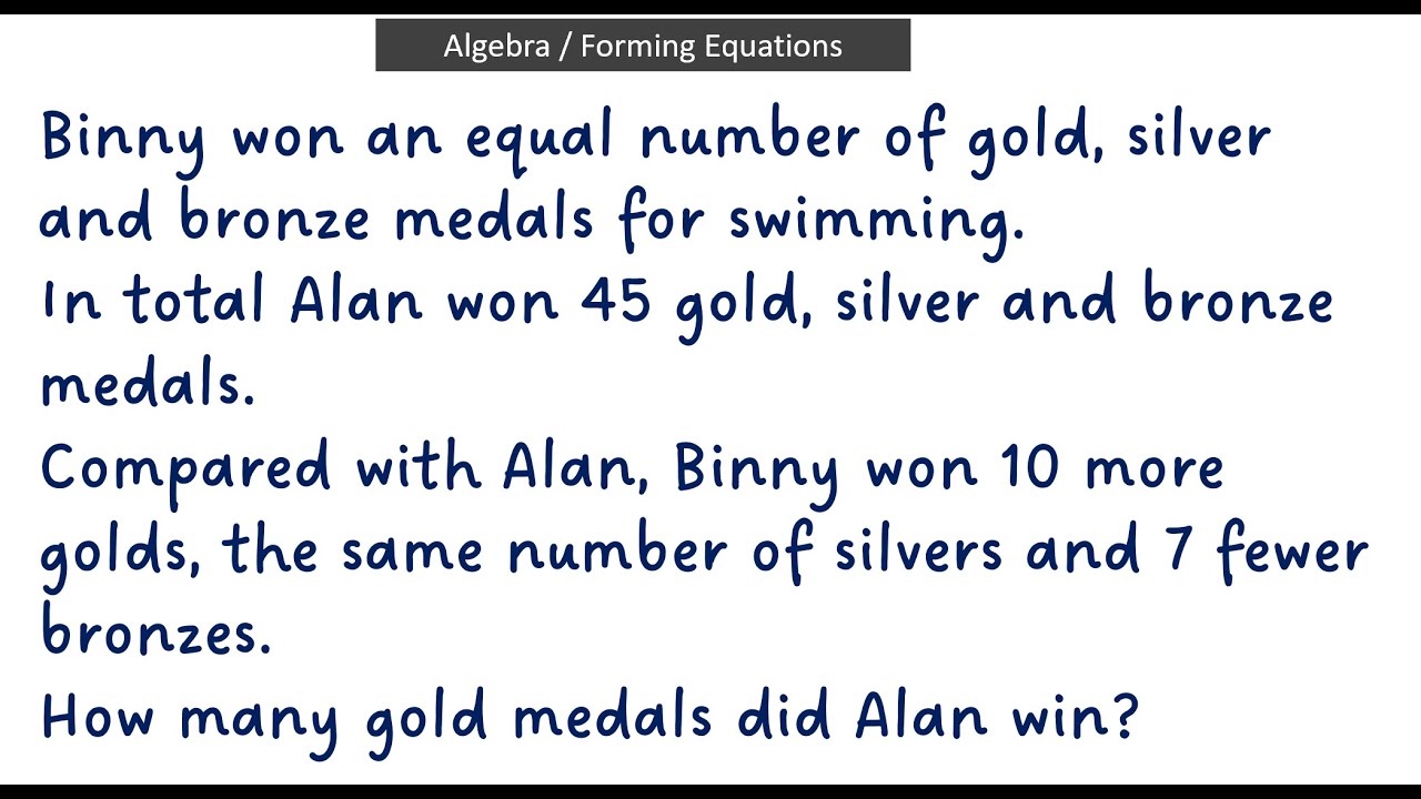 Algebra / Forming Equations - YouTube