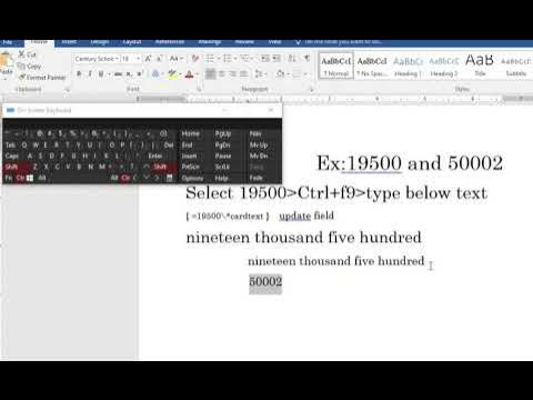 How to Convert Number into Words in MS-WORD - YouTube
