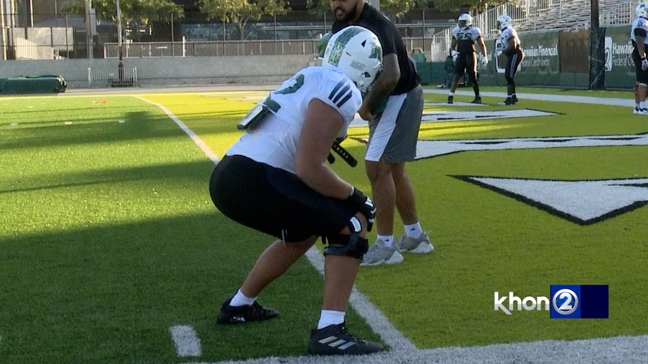 Hawaii football's Briski makes the move to offensive line - YouTube