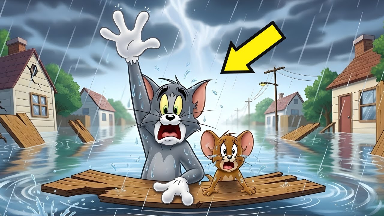 يوم الفيضان الذي ضرب توم وجيري | When Flood Hit Tom & Jerry City | Tom ...