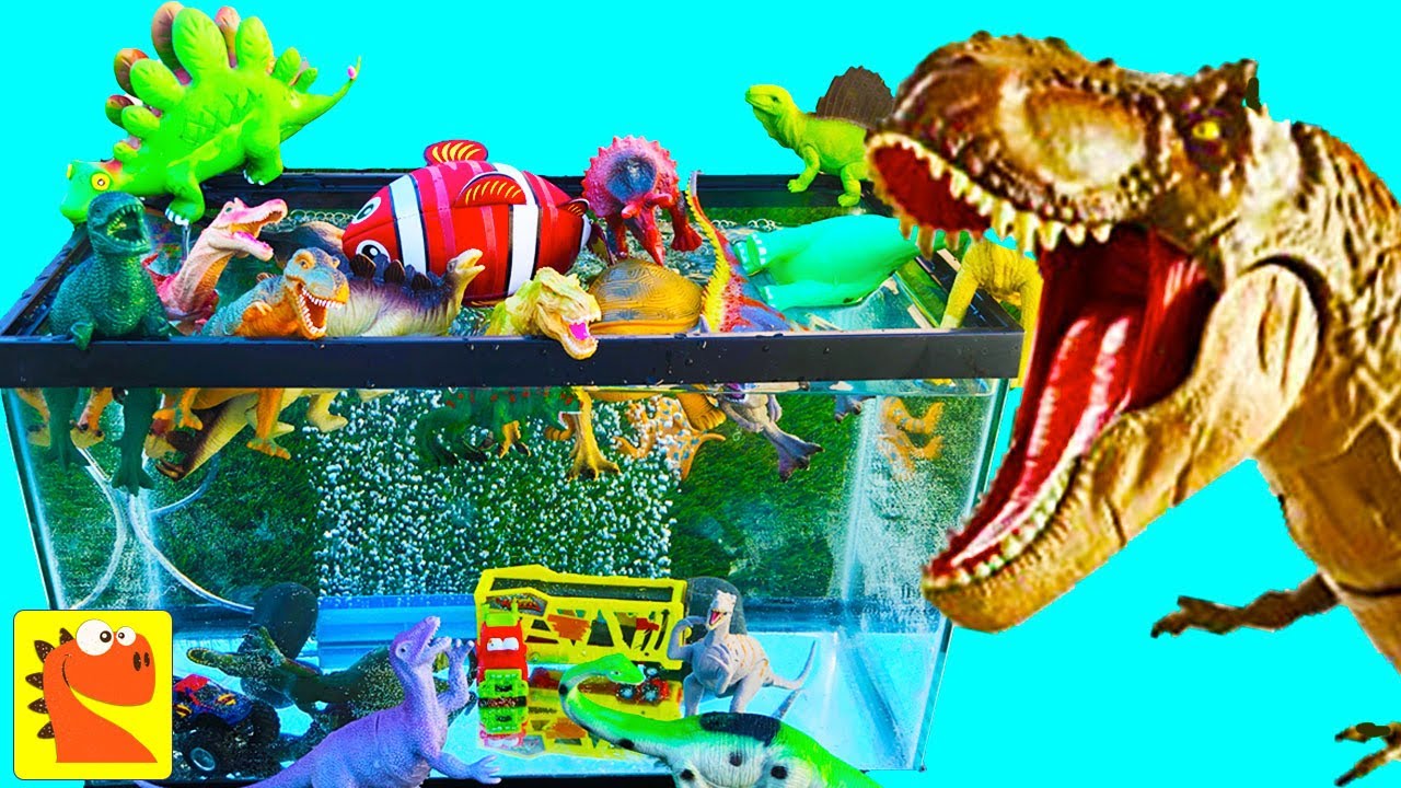 FISH TANK Dinosaurs! Learn Numbers 1-15 in English by GoGo DiNO Toys ...