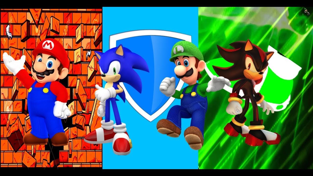 Mario, Sonic, Luigi, and Shadow plays SSB4:Custom Moves - YouTube