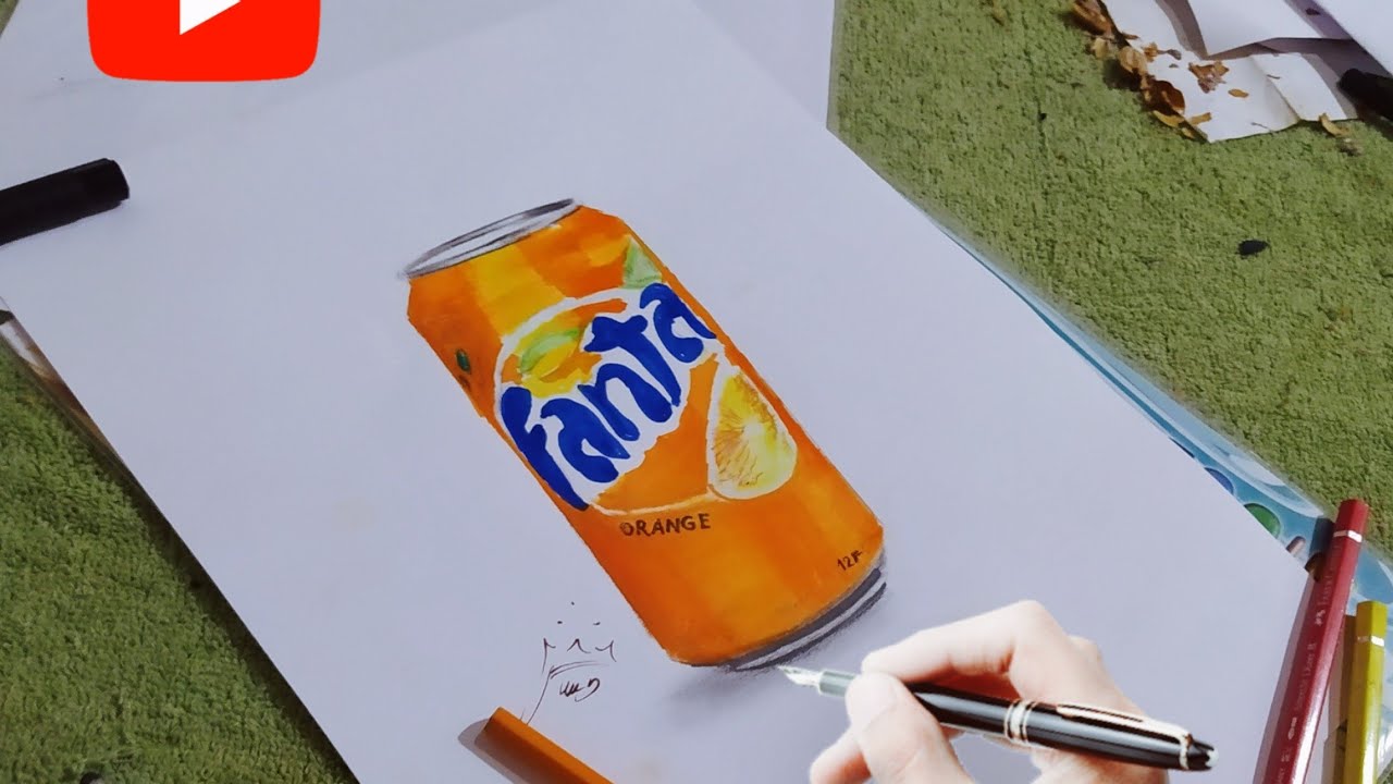 drawing #fanta orange# 3d - YouTube
