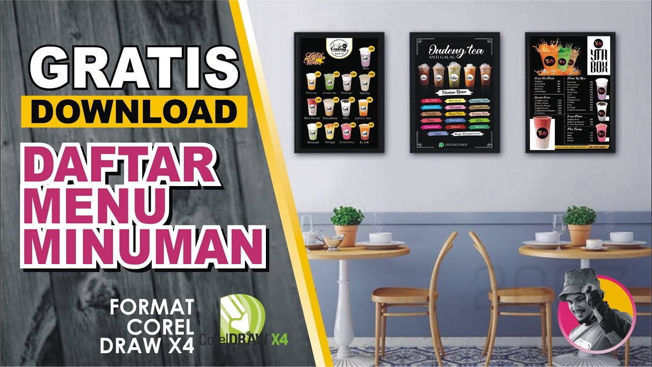 GRATIS DOWNLOAD DESAIN DAFTAR MENU MINUMAN - FORMAT COREL-X4 - YouTube