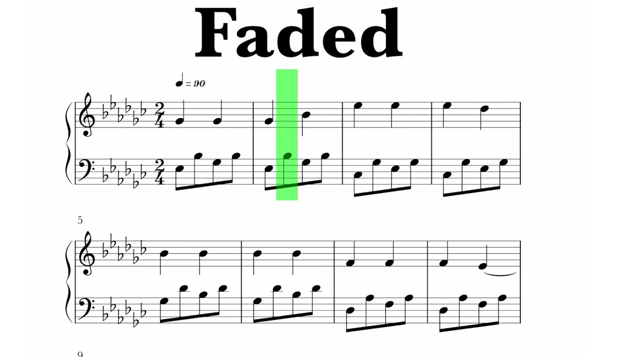 Alan Walker - Faded Sheet Music - YouTube