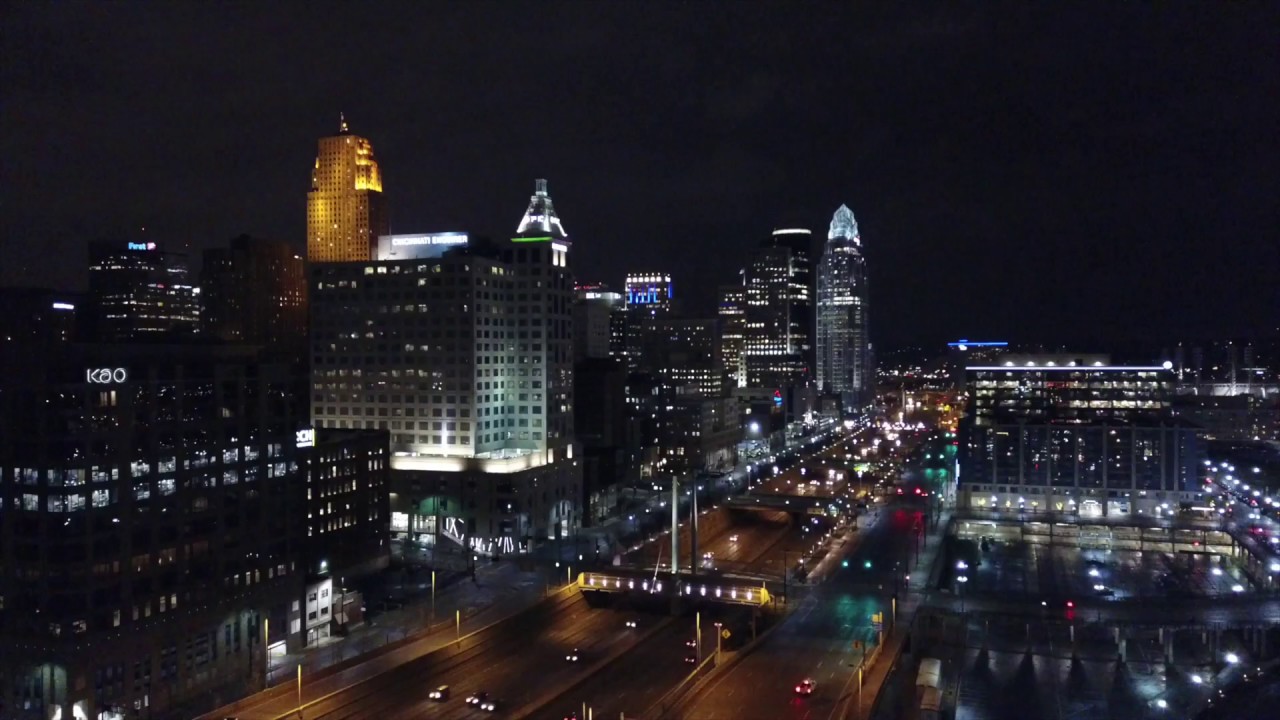 Cincinnati at night - YouTube