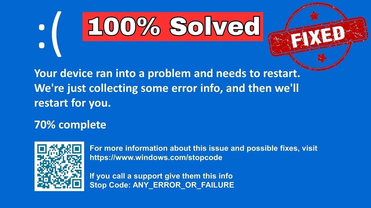 Your device ran into a problem and needs to restart - Windows 10/11/8 ...