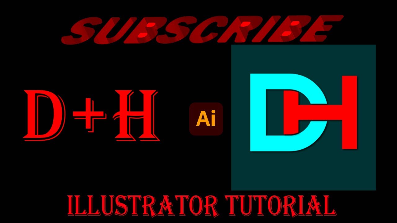 Logo design in illustrator | DH logo deigning in Ai - YouTube