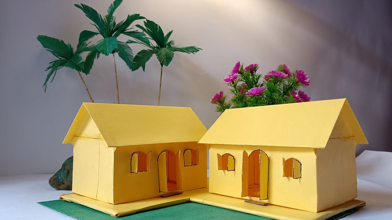 how to make paper house / paper crafts / making a paper house / paper ...