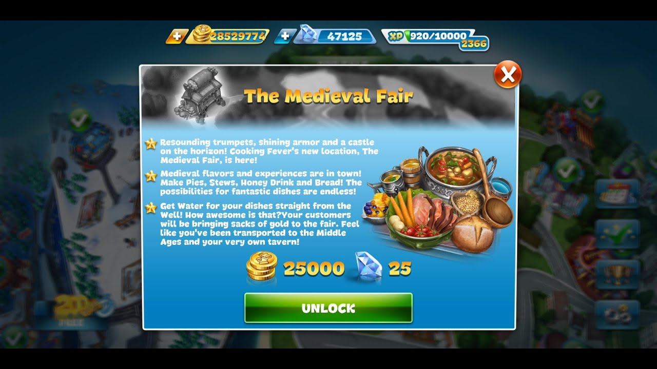 Cooking Fever - The Medieval Fair Level 1-5 - YouTube