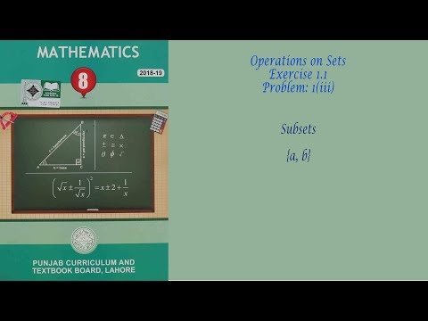 Operations on Sets Exercise 1.1, Problem 1(iii): Grade 8 Punjab ...