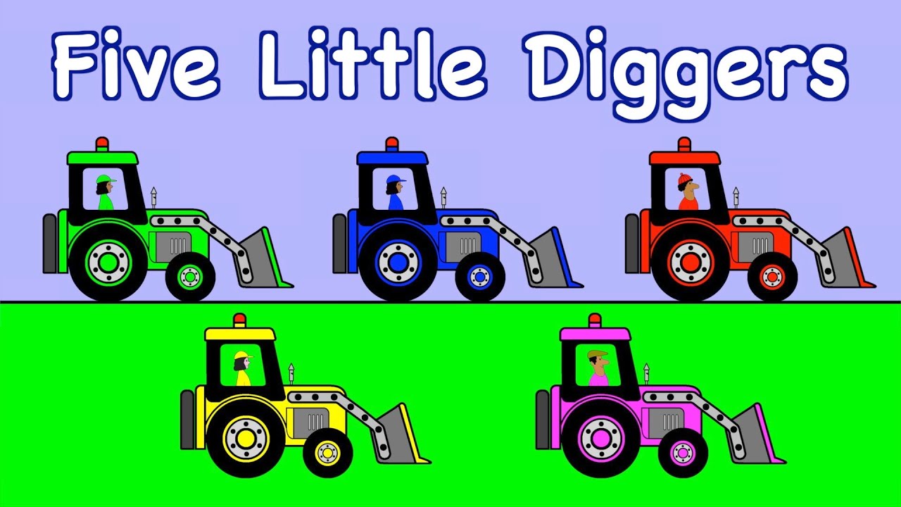 Five Little Diggers | COUNTING SONG | SONGS FOR KIDS ...