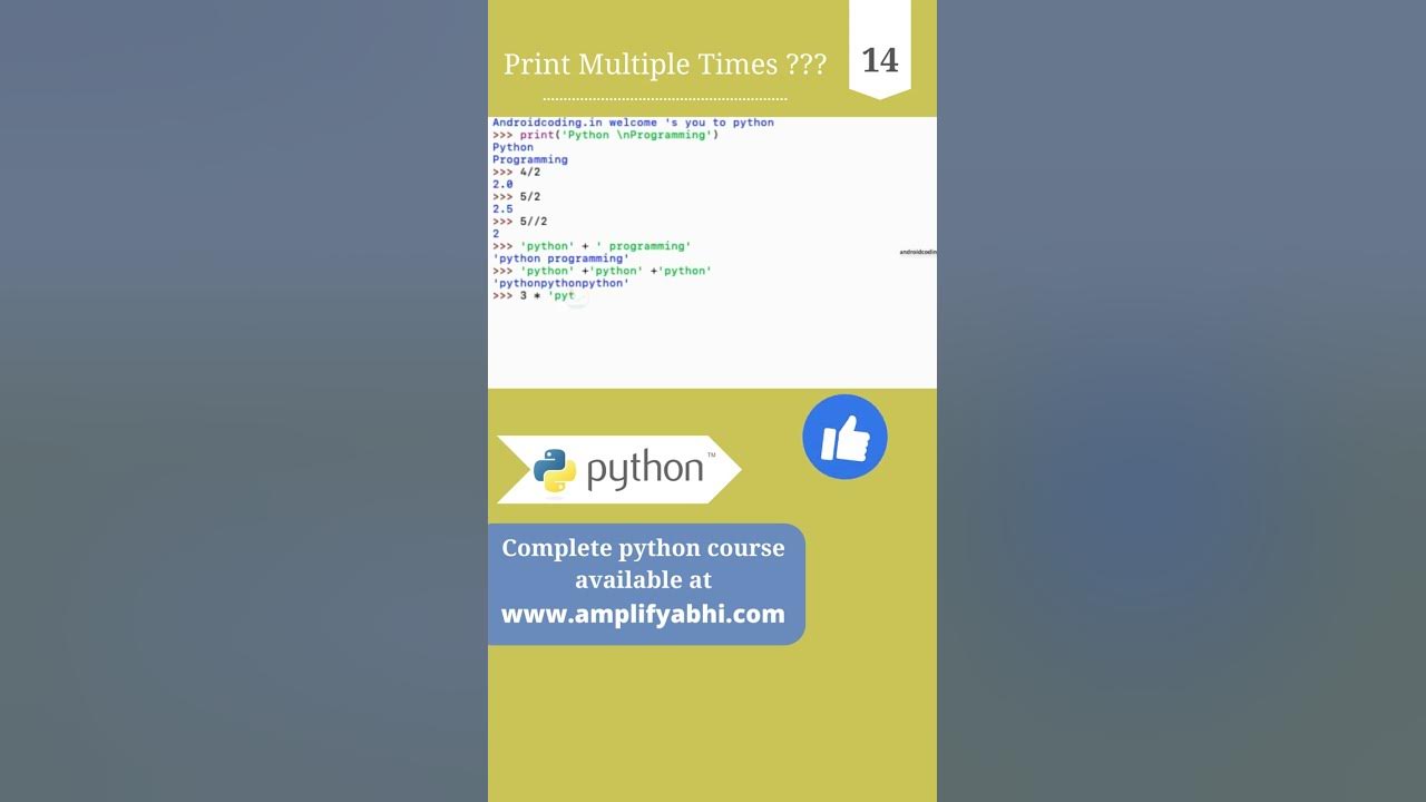 Python Print String Multiple Times Sentence String Shorts Amplifyabhi Py 14 Youtube