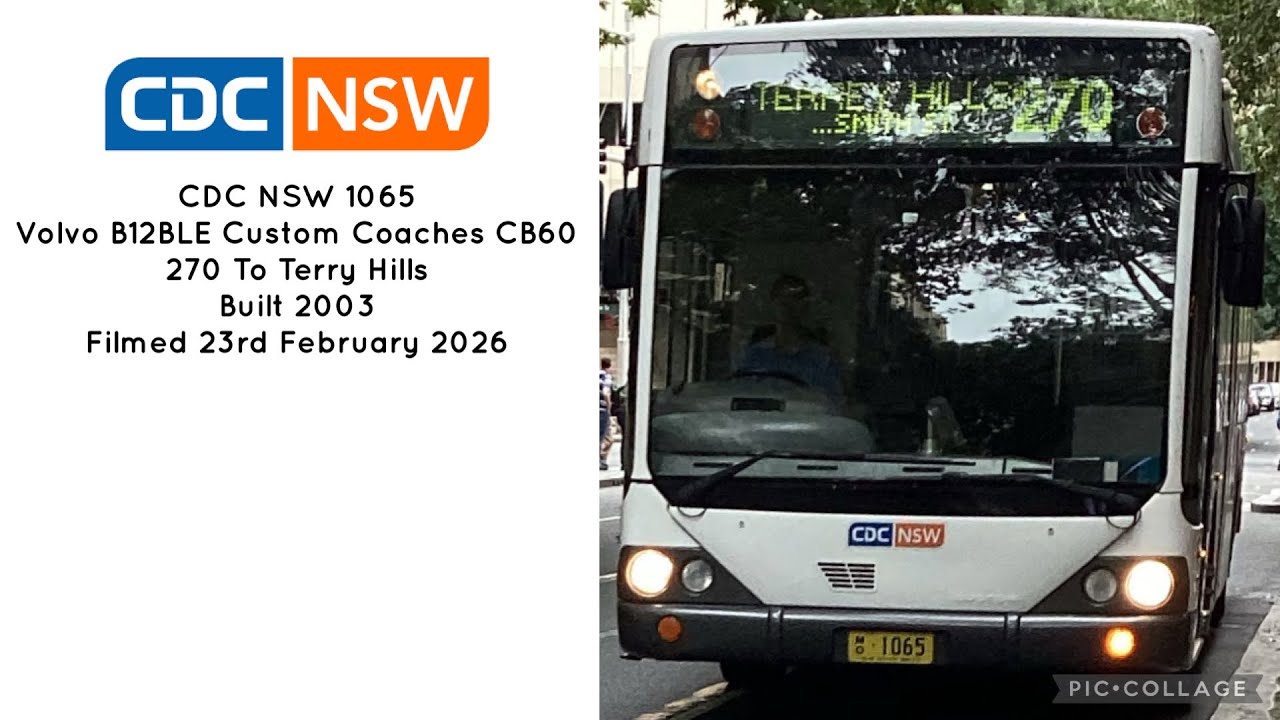 CDC NSW (1065) Volvo B12BLE Custom Coaches CB60 270 To Terry Hills ...