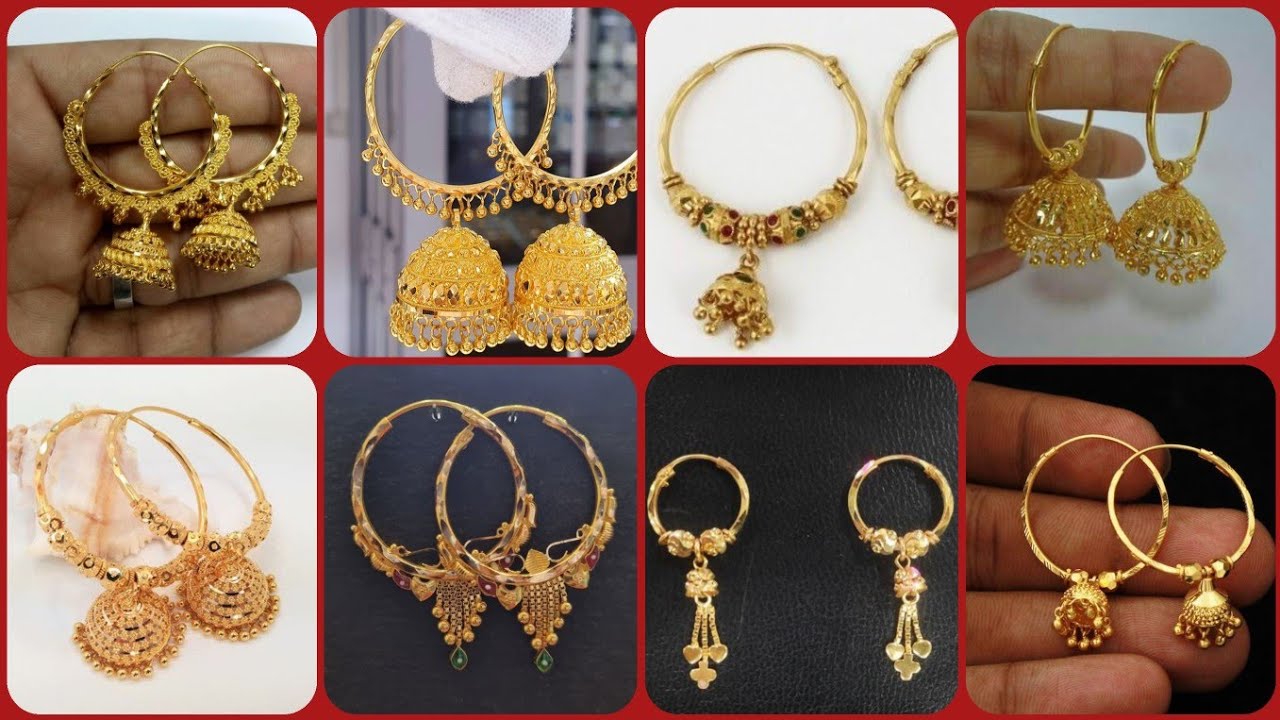 Latest Gold Baali Kundal Earrings Designs/Latest Gold Ring Earrings ...
