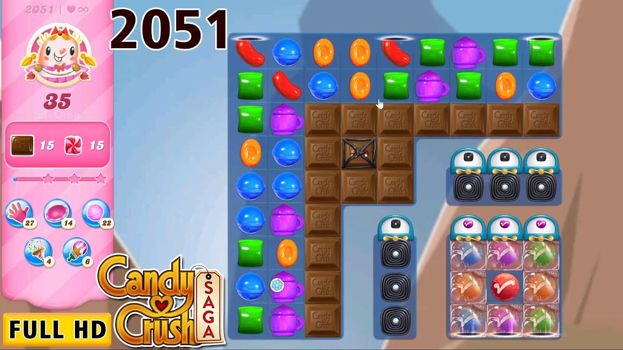 CANDY CRUSH SAGA Level 2051 [NO BOOSTER] GAME PLAY FULL HD - YouTube