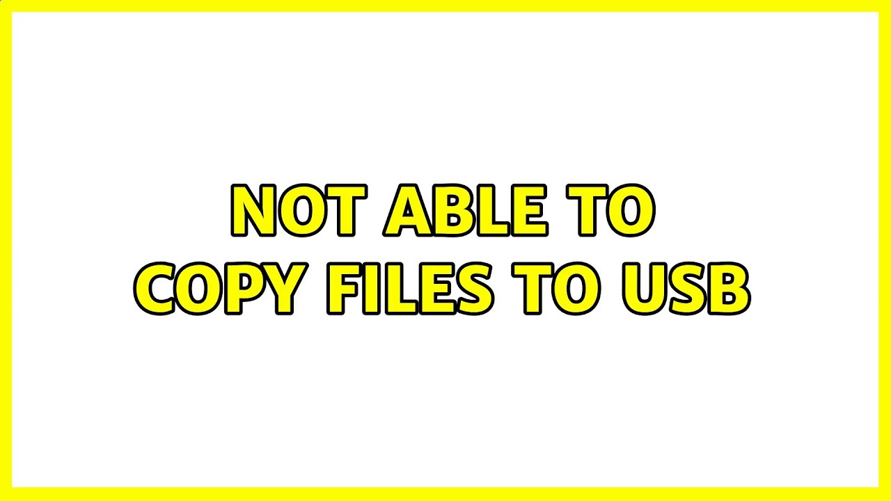 Ubuntu: Not able to copy files to USB - YouTube