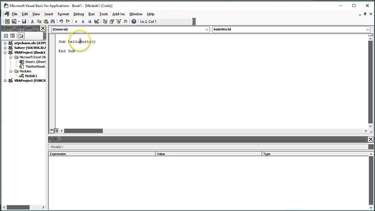 VBA basics - Hello World - YouTube