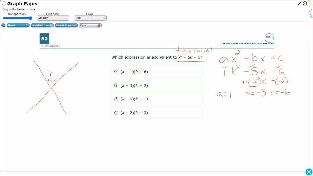 Algebra 1 Staar Practice Factoring Trinomials A 10e 20 Youtube