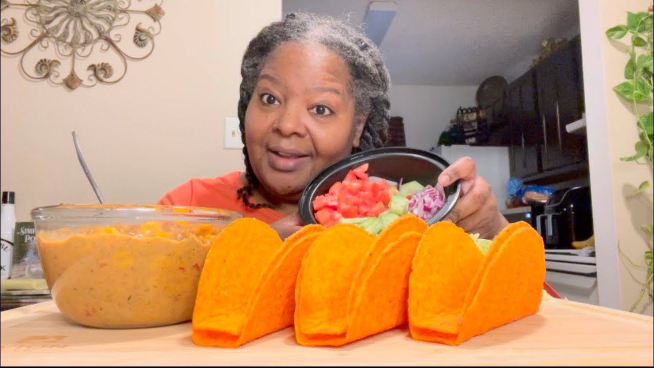 Homemade double taco shells with all the trimmings - YouTube