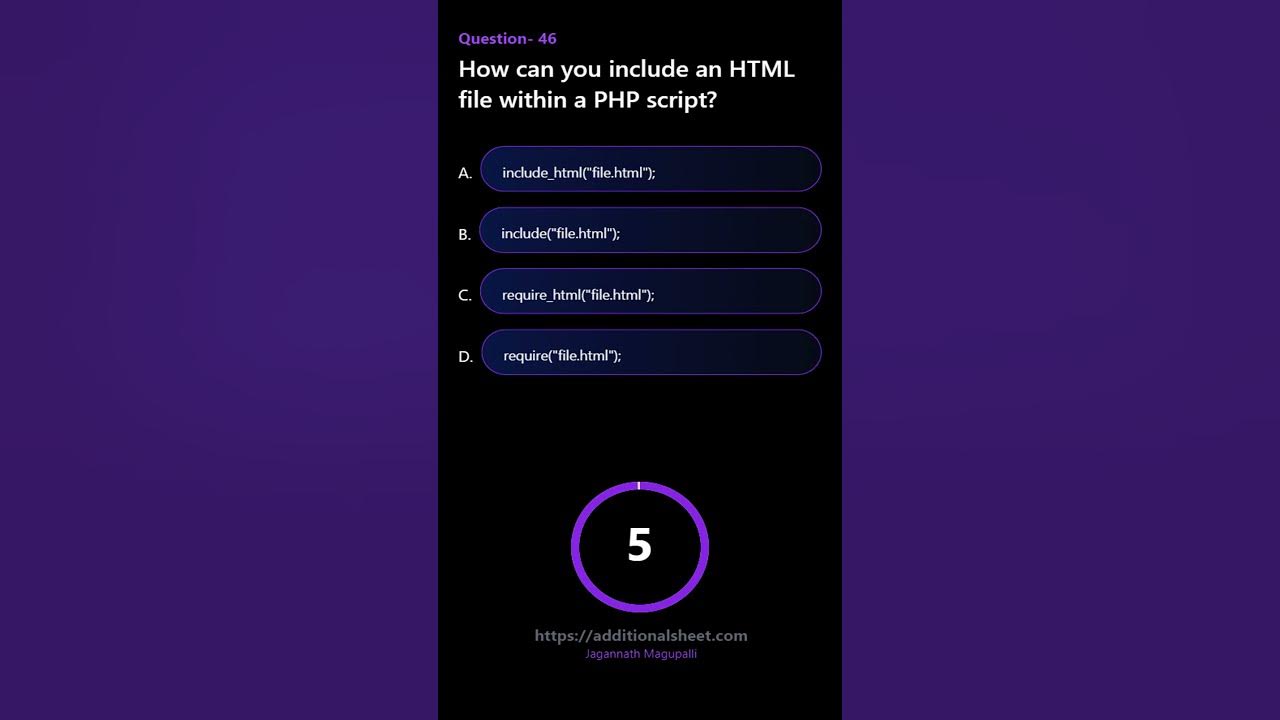How can you include an HTML file within a PHP script - YouTube
