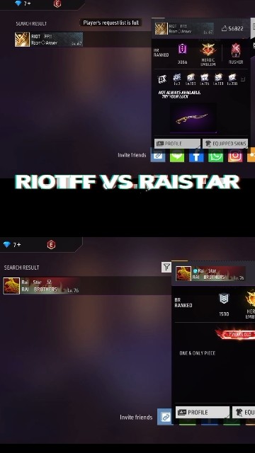 RIOT FF VS RAISTAR☠️💀#freefire #gyangminglive #garenafreefire # ...