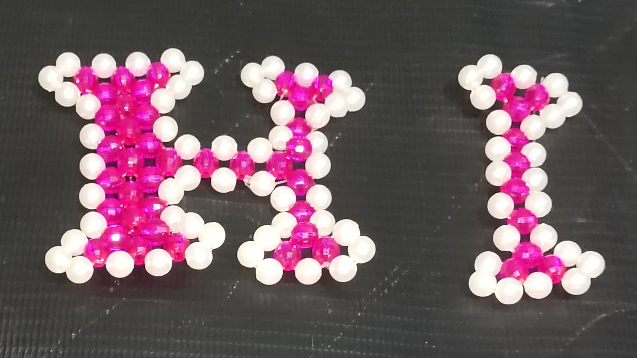 How to Make Beaded Letter H+I | Beaded Alphabet Keychain H+I | Letter H ...