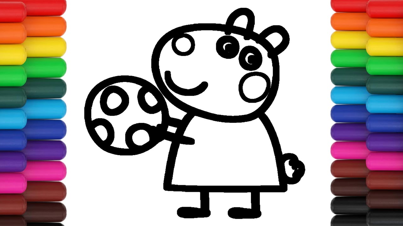 how to draw & colour a suzy sheep | peppa pig friend |draw a colourful ...