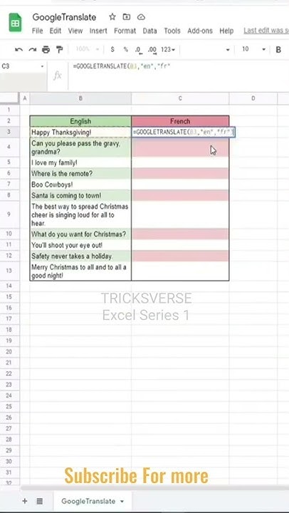 Translate Text In Excel Excel Series Tips And Tricks Tricksverse Shorts Trending 