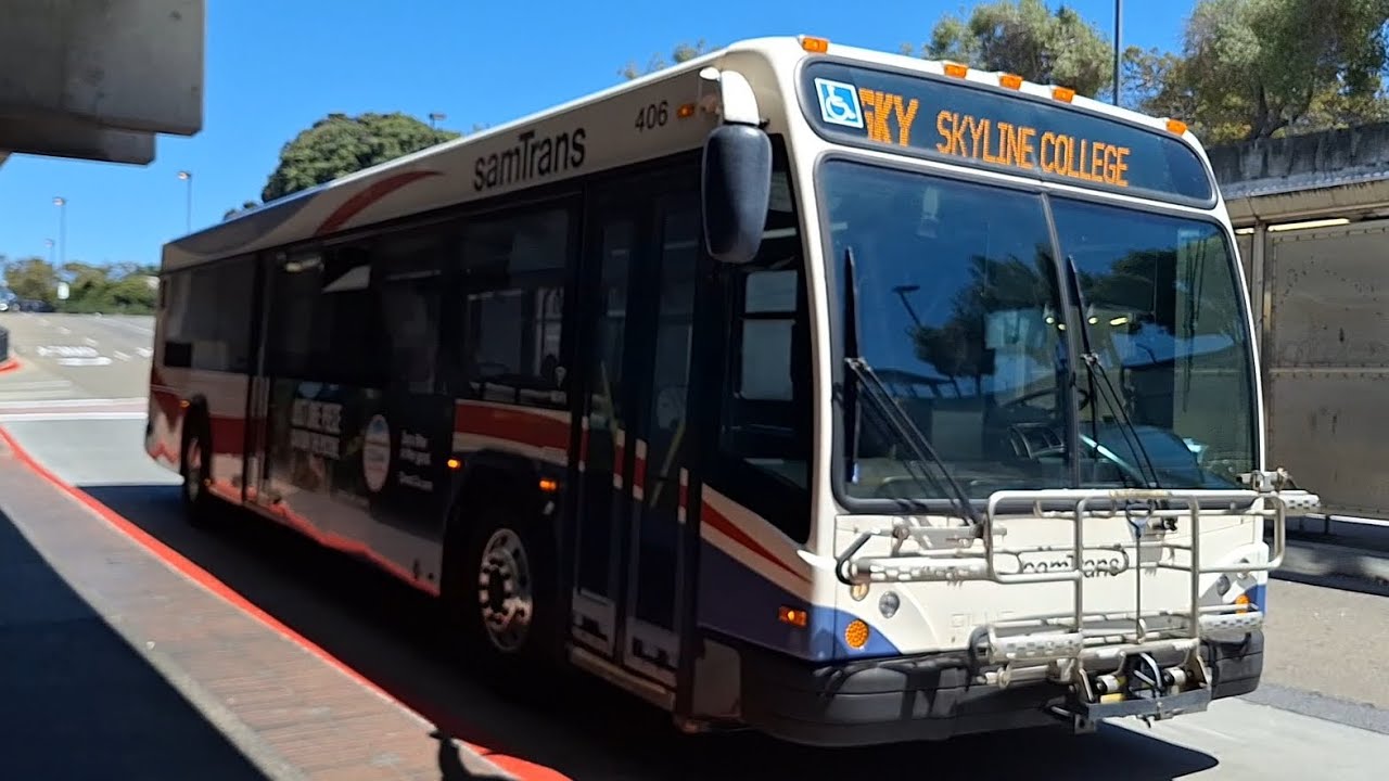 (Full Route) SamTrans: 2009 Gillig BRT 40' #406 on Route SKY ...