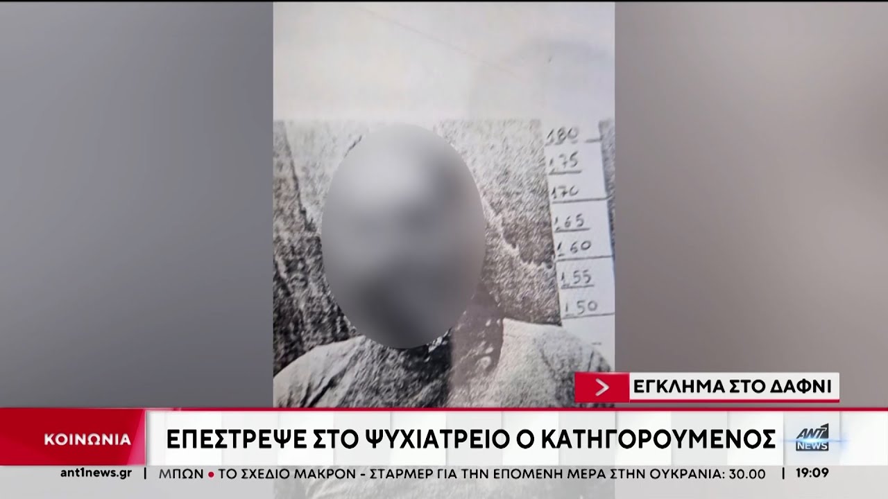 Έγκλημα στο Δαφνί: Επέστρεψε στο ψυχιατρείο ο δράστης - YouTube