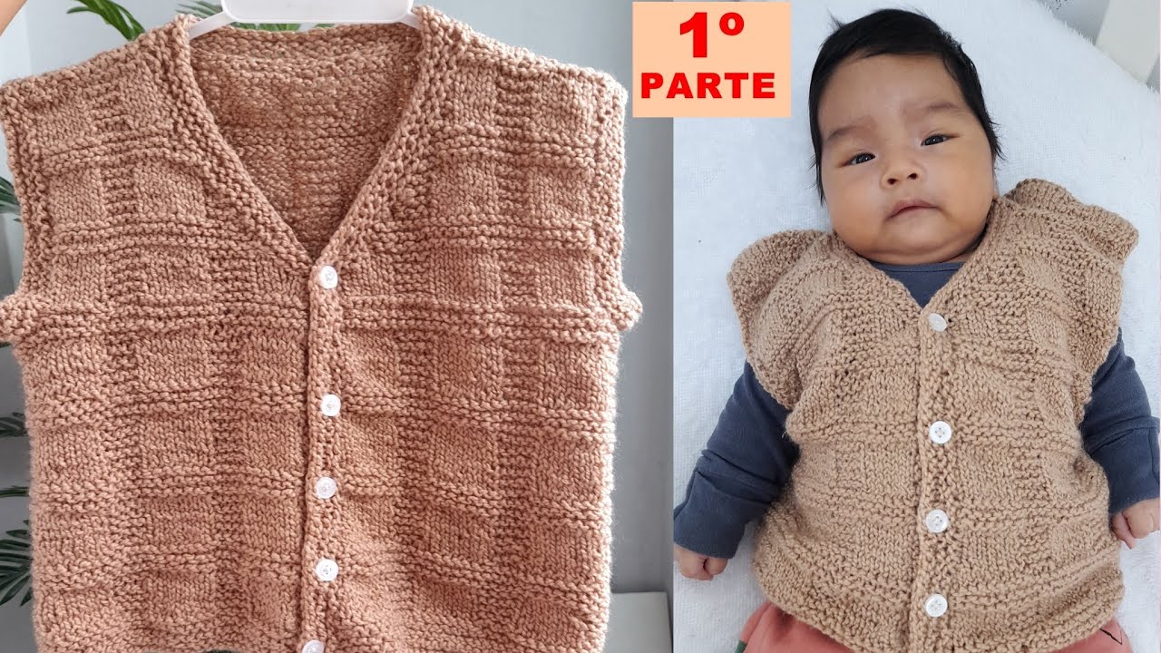 CHALECO ABIERTO PARA BEBE EN DOS AGUJAS PUNTO FÁCIL Y LINDO/1º PARTE CHALECO 6 MESES A 1 AÑO ...
