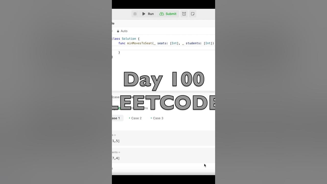 Day 100 Leetcode Problem 2037 Swift Daily Challenge Swiftui