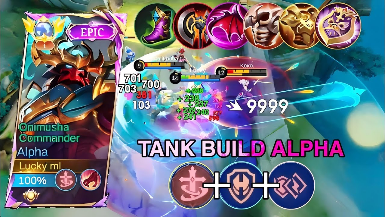 TANK BUILD AND DAMAGE WITH ALPHA ! (must try) BUILD FOR RANK GAME ...