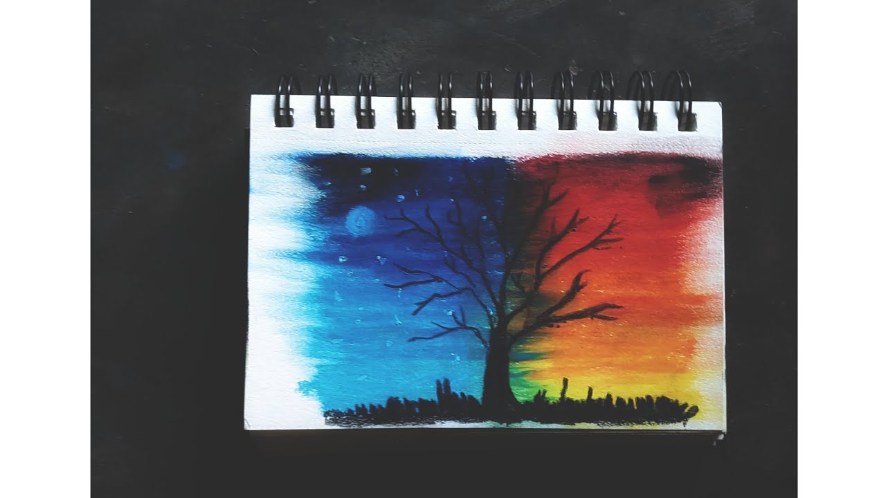 Oil Pastels Drawing For Beginners- how to blend Oil pastels- step by ...