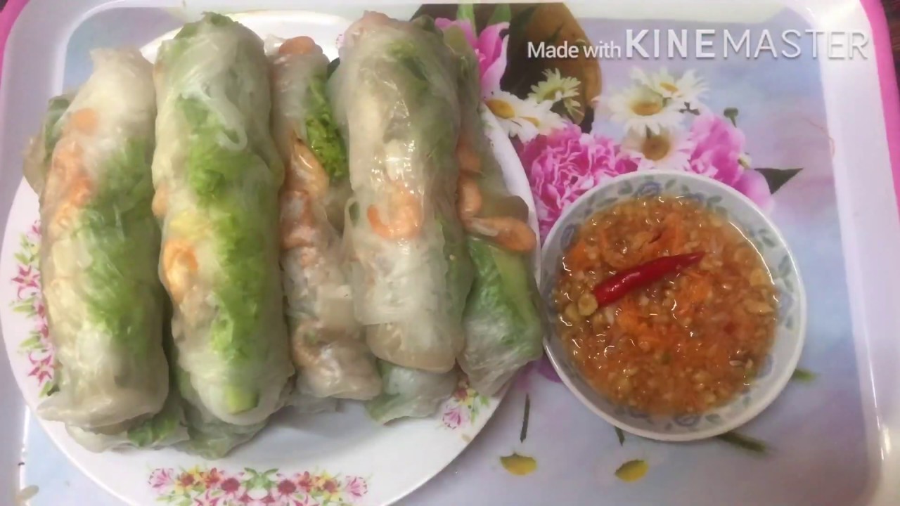 មូលណែមឬគួងឆ្ងាញ់ជាមួយទឹកត្រីផ្អែម/How to make Fresh spring Roll and ...